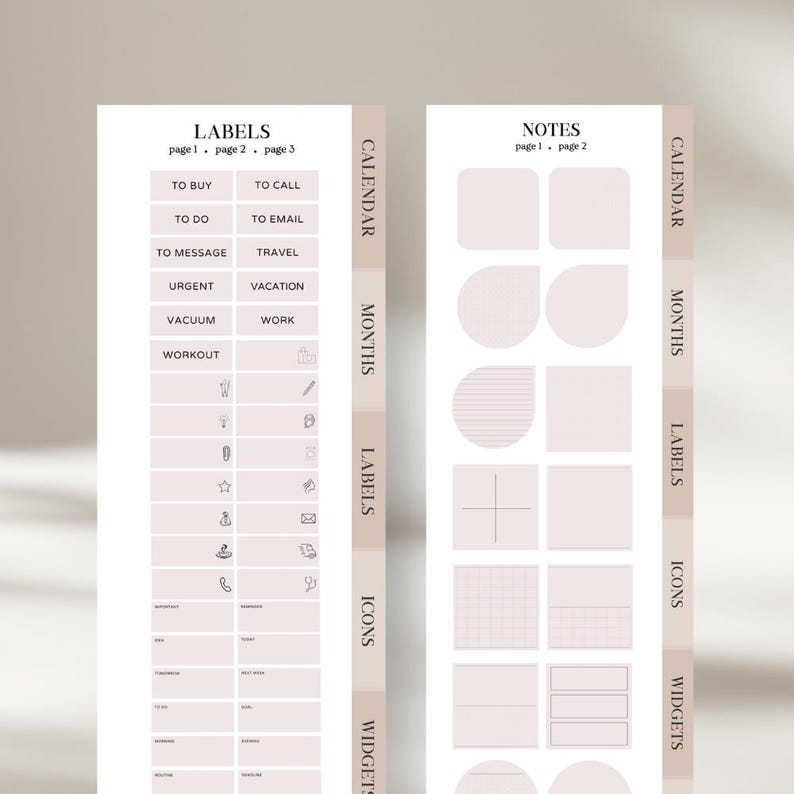 Widgets Digital Planner Stickers, Goodnotes Widget Minimalistic ...