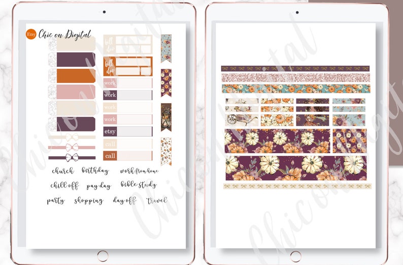 CUTE FALL GOODNOTES Stickers Digital Planner Stickers - Etsy
