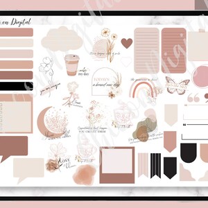 Aesthetic DIGITAL STICKERS, Digital Quote Stickers, Neutral Boho ...
