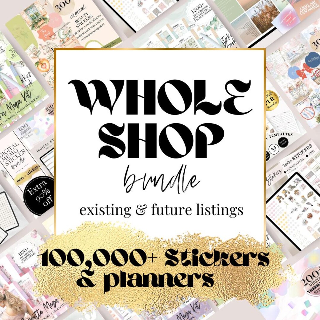 Over 80000 Whole Shop BUNDLE Digital Sticker ,goodnotes Notbility ...