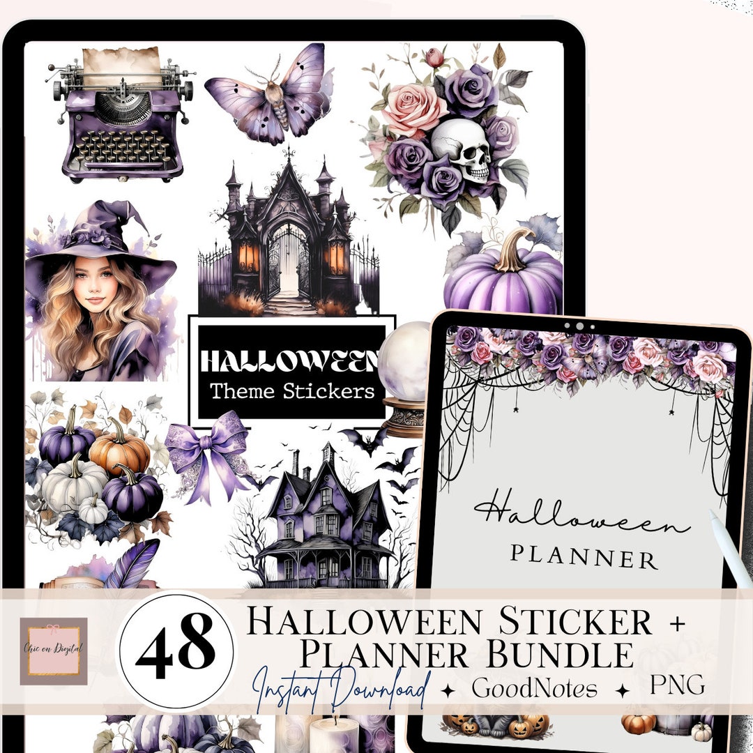 Halloween Digital Stickers, Halloween Goodnotes Planner, October Party ...