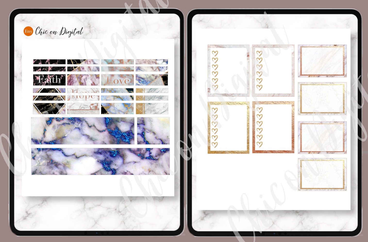 MARBLE GOODNOTES STICKERS, Marble Digital Stickers, Marble Pattern ...