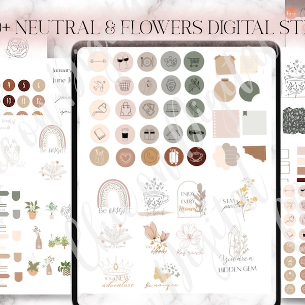 Neutral Stickers - Etsy