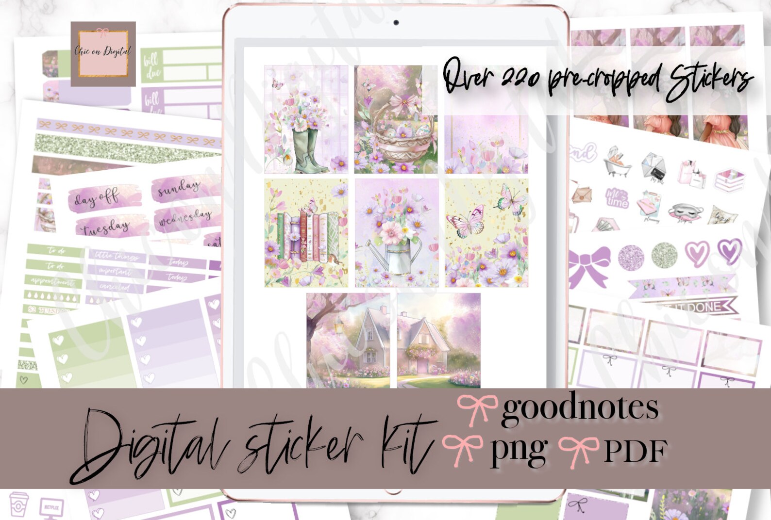 EASTER GOODNOTES Stickers, Spring Digital Stickers, Cottage Digital ...