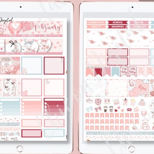 FEBRUARY MONTHLY KIT Digital Stickers, February Goodnotes Stickers ...