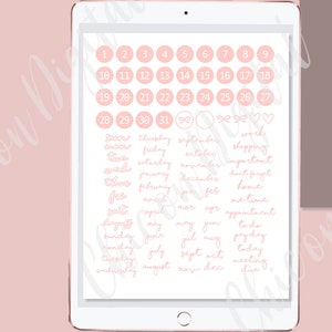 Digital Planner Dates Days Months Stickers, Goodnotes Stickers, iPad ...