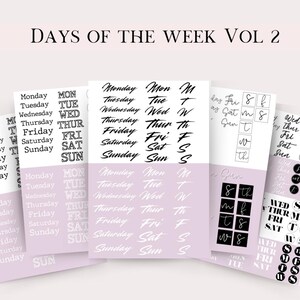 Digital Days of the Week Goodnotes Essentials Digital Planner Stickers ...