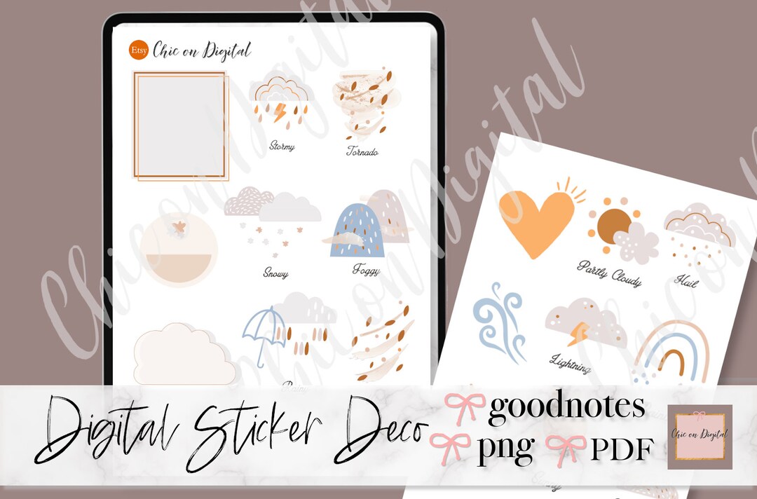 WEATHER DIGITAL Sticker, Weather Goodnotes Sticker, Digital Planning ...