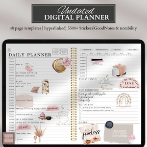 UNDATED Digital Planner, Goodnotes Planner, Mid-year Planner, iPad ...