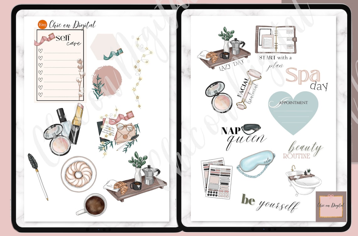 SELF CARE Digital STICKERS Self Care Goodnotes Beauty - Etsy