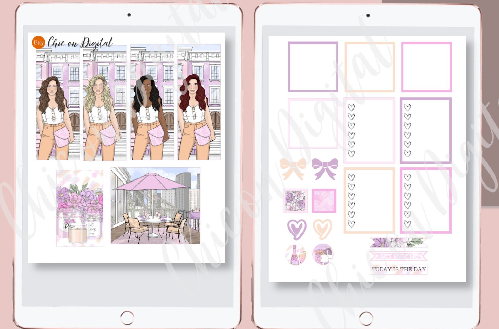 MARCH MONTHLY Digital Stickers City Brunch Goodnotes - Etsy