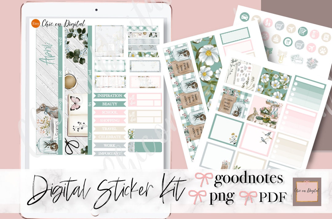 APRIL MONTHLY Goodnotes, Easter Goodnotes Sticker Kit, April Digital ...
