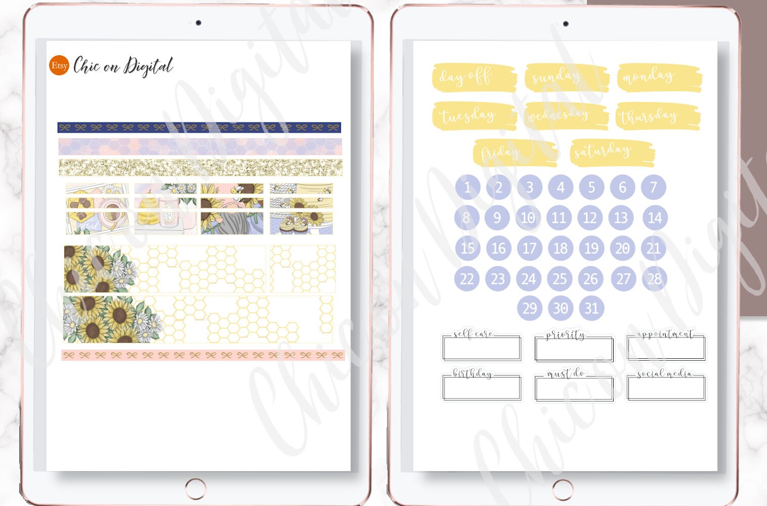 HONEYBEE Goodnotes Stickers, Honeybee Goodnotes Kit, Summer Digital ...