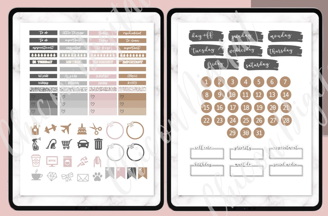 MAGNOLIA GOODNOTES Stickers Spring Flower Goodnotes Stickers - Etsy