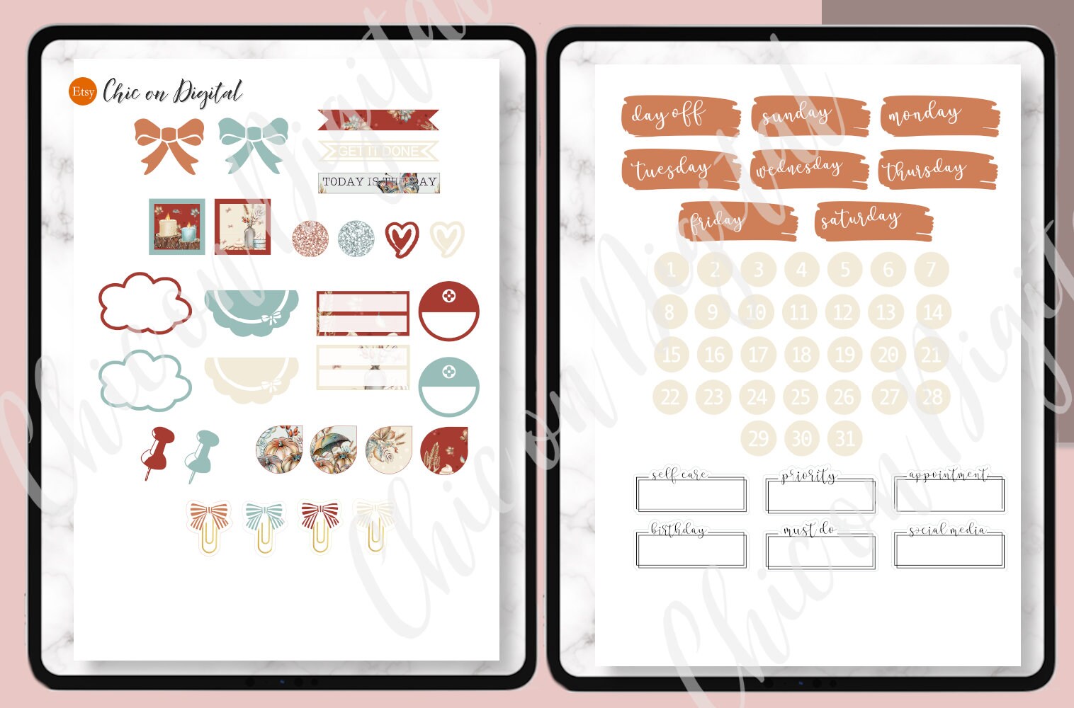 CUTE FALL GOODNOTES Stickers Digital Planner Stickers - Etsy