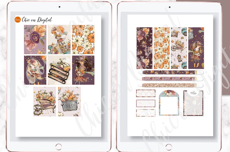 CUTE FALL GOODNOTES Stickers, Digital Planner Stickers Goodnotes, Fall ...