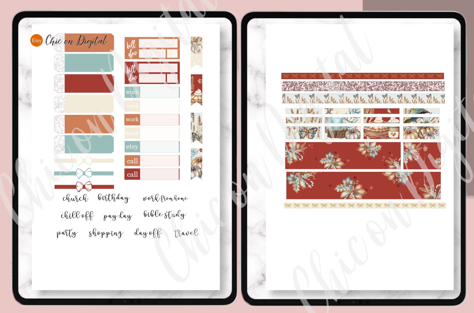 CUTE FALL GOODNOTES Stickers Digital Planner Stickers - Etsy