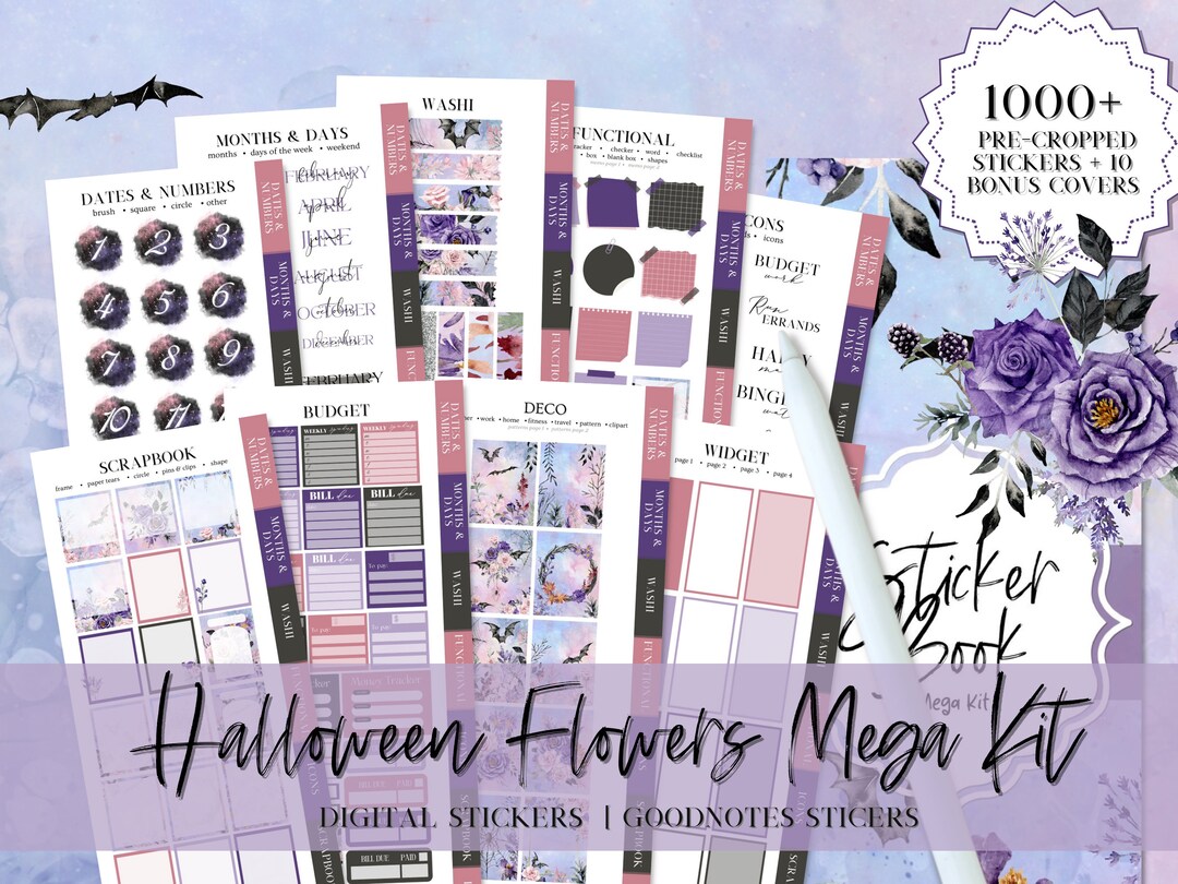 HALLOWEEN DIGITAL PLANNER Stickers, Goodnotes Digital Sticker, Spooky ...