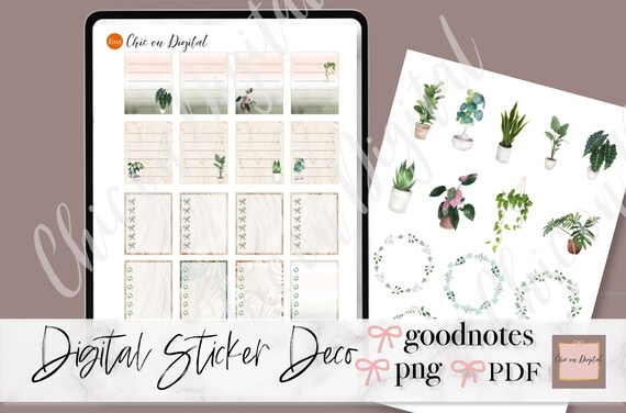 BOHO Plant DIGITAL Stickers Green Plant Goodnotes Stickers | Etsy