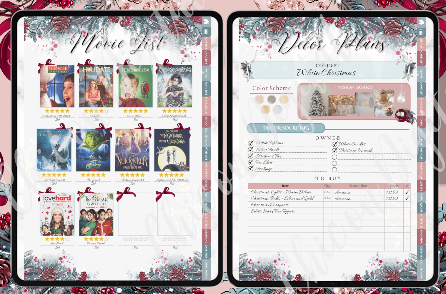 DIGITAL CHRISTMAS Planner Goodnotes Xmas Planner Digital - Etsy