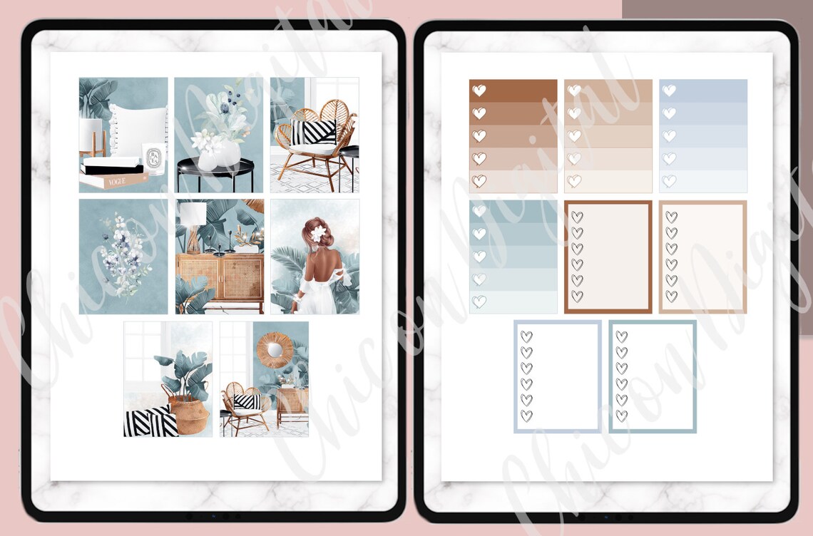 BOHO Home DIGITAL Planner STICKERS Tropical Leave Goodnotes - Etsy