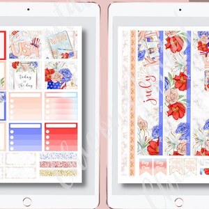 JULY MONTHLY KIT Digital Stickers, July 4th Goodnotes Planner Stickers ...