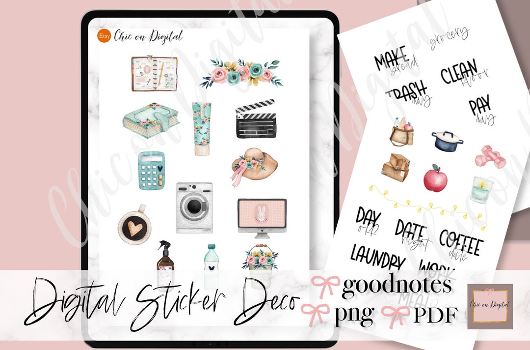 DAILY PLANNING GOODNOTES Stickers, Daily Chores Goodnotes Grocery ...