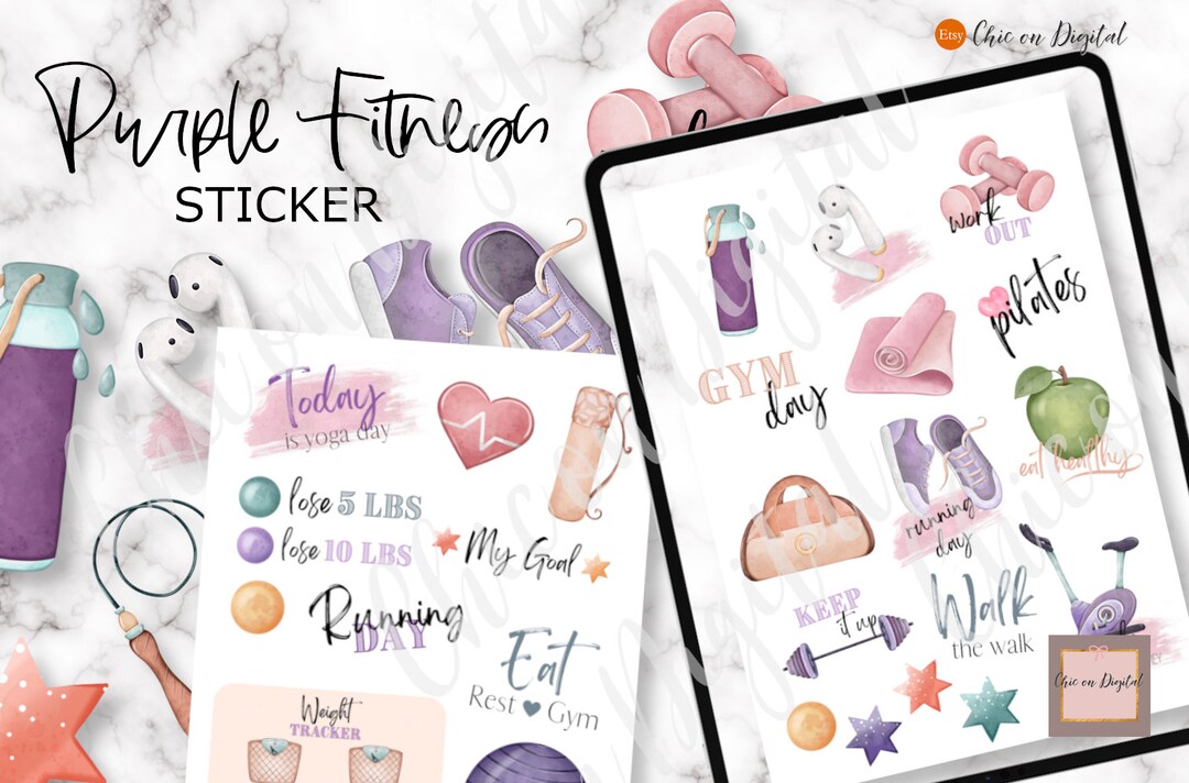 FITNESS PLANNING GOODNOTES Stickers, Goodnotes Sticker, Yoga Sticker ...