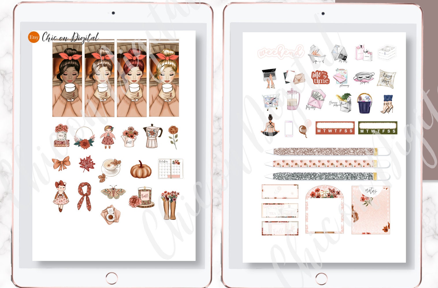 CUTE FALL GOODNOTES Stickers Digital Planner Stickers - Etsy