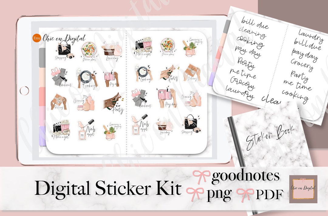 DAILY PLANNING GOODNOTES Stickers, Goodnotes Sticker, Pre-cropped ...