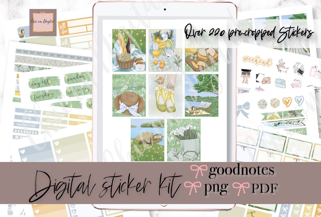PICNIC GOODNOTES Stickers, Spring Goodnotes Stickers, Spring Picnic ...