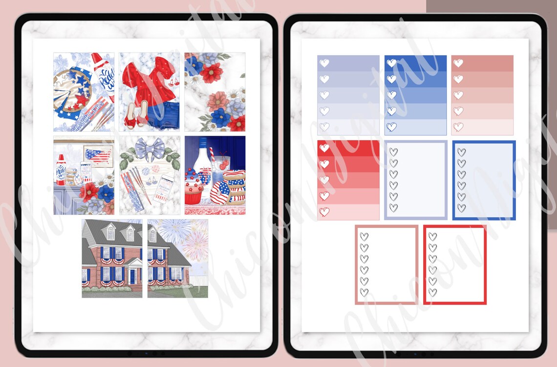 JULY 4th GOODNOTES STICKERS Independence Day Digital Planner - Etsy
