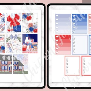 JULY 4th GOODNOTES STICKERS, Independence Day Digital Planner Stickers ...