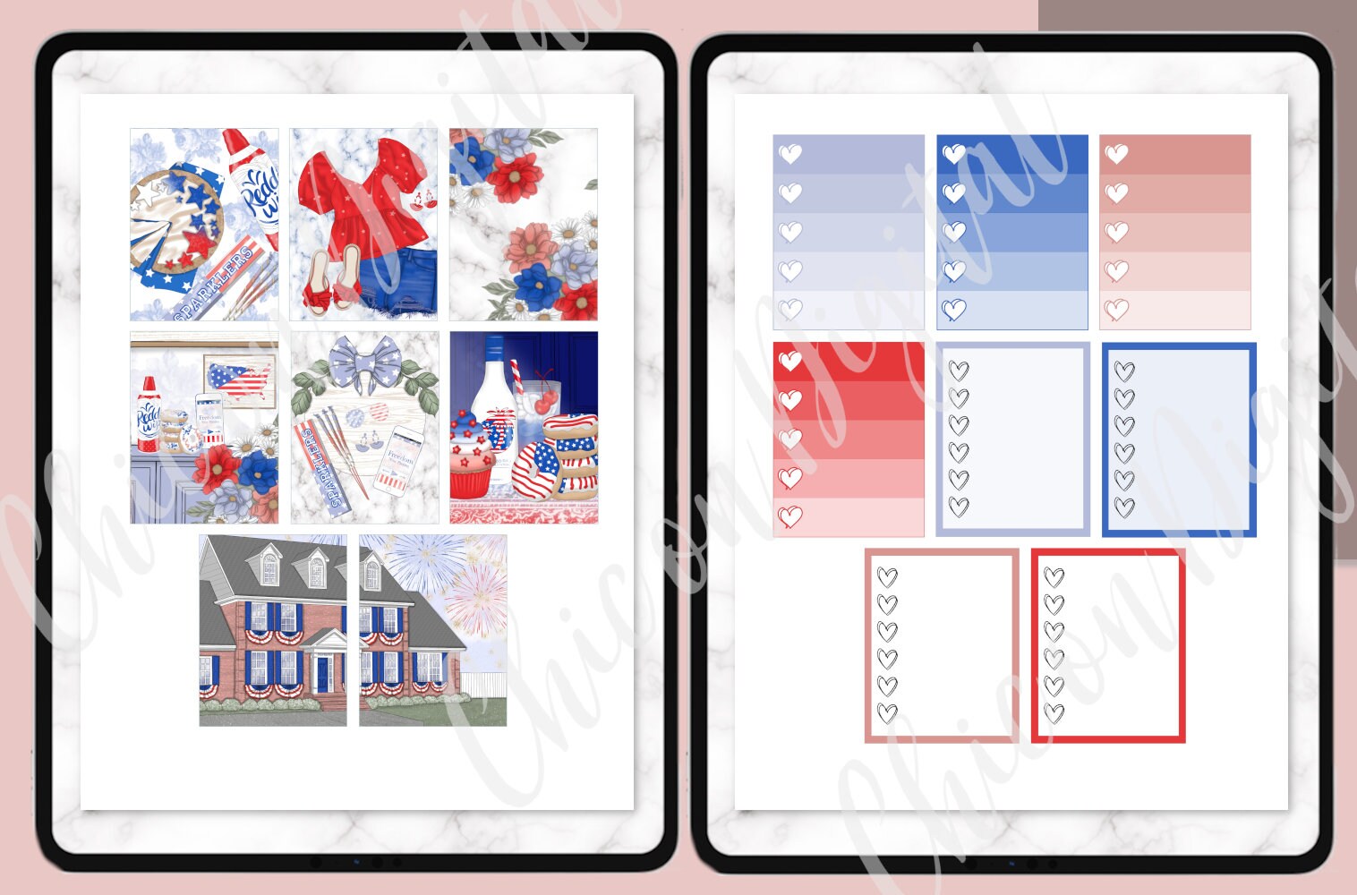 JULY 4th GOODNOTES STICKERS Independence Day Digital Planner - Etsy
