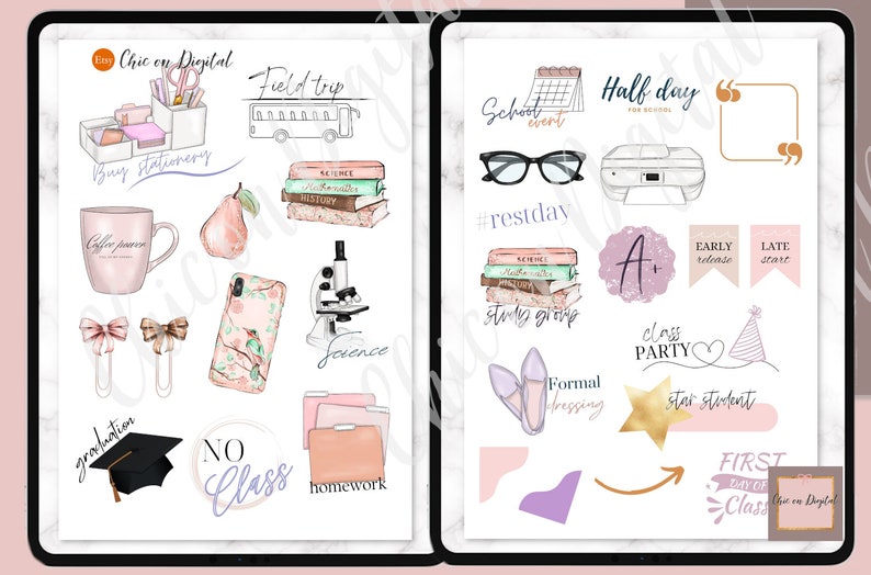 BACK TO SCHOOL Digital Sticker Back to School Goodnotes - Etsy