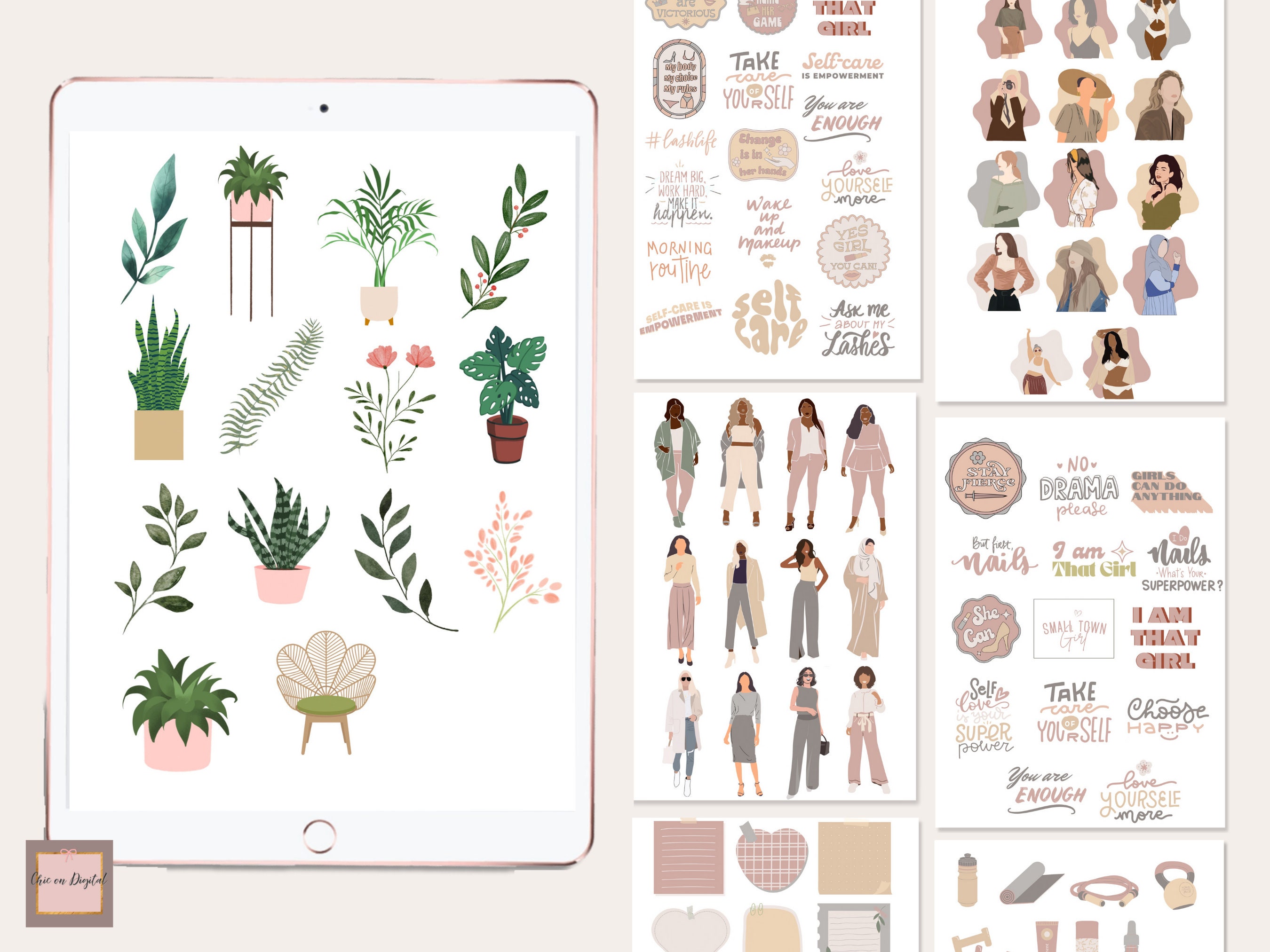 Aesthetic DIGITAL STICKERS That Girl Stickers Manifestation - Etsy