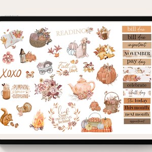 November DIGITAL PLANNER Stickers, Fall Goodnotes Sticker, Sticker for ...