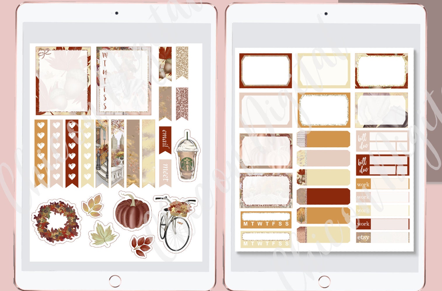 FALL GOODNOTES PLANNER Stickers Digital Planner Stickers - Etsy