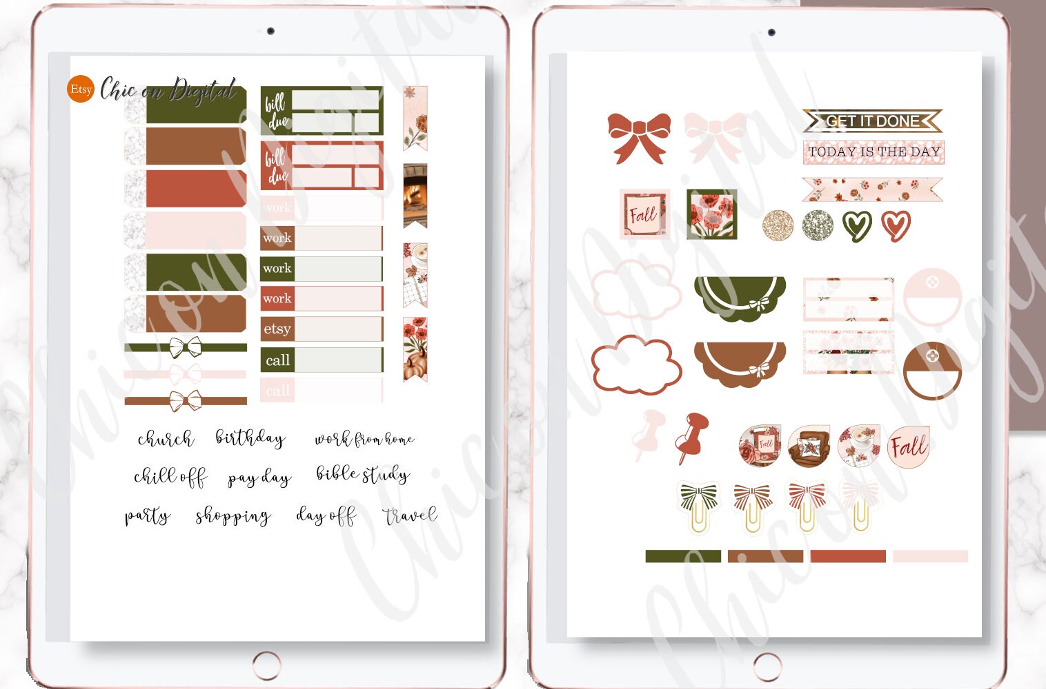 CUTE FALL GOODNOTES Stickers Digital Planner Stickers - Etsy
