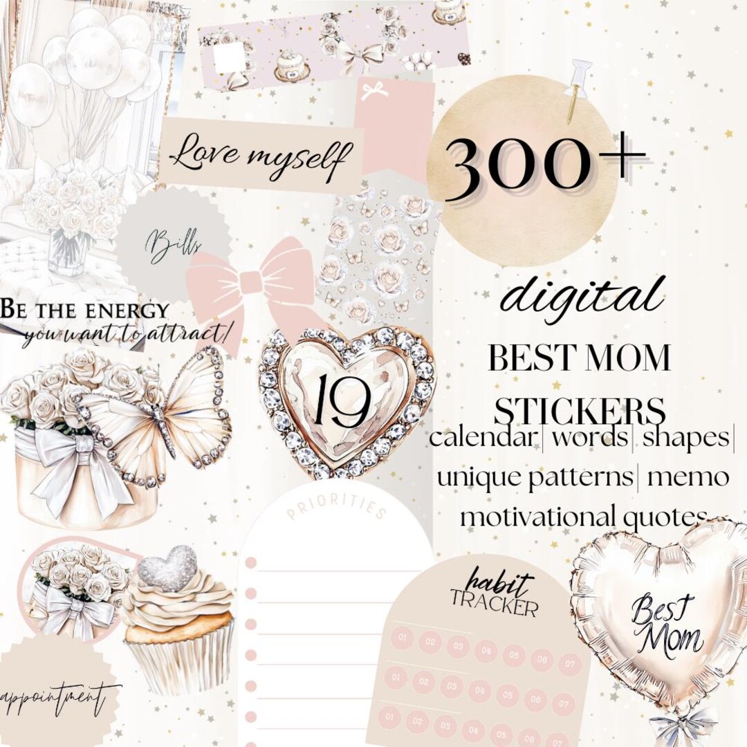 Best Mum DIGITAL Goodnotes Stickers, Digital Sticker Pack, May Love ...