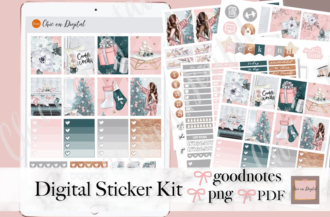 Winter DIGITAL PLANNER STICKER, Digital Sticker Goodnotes, Christmas ...
