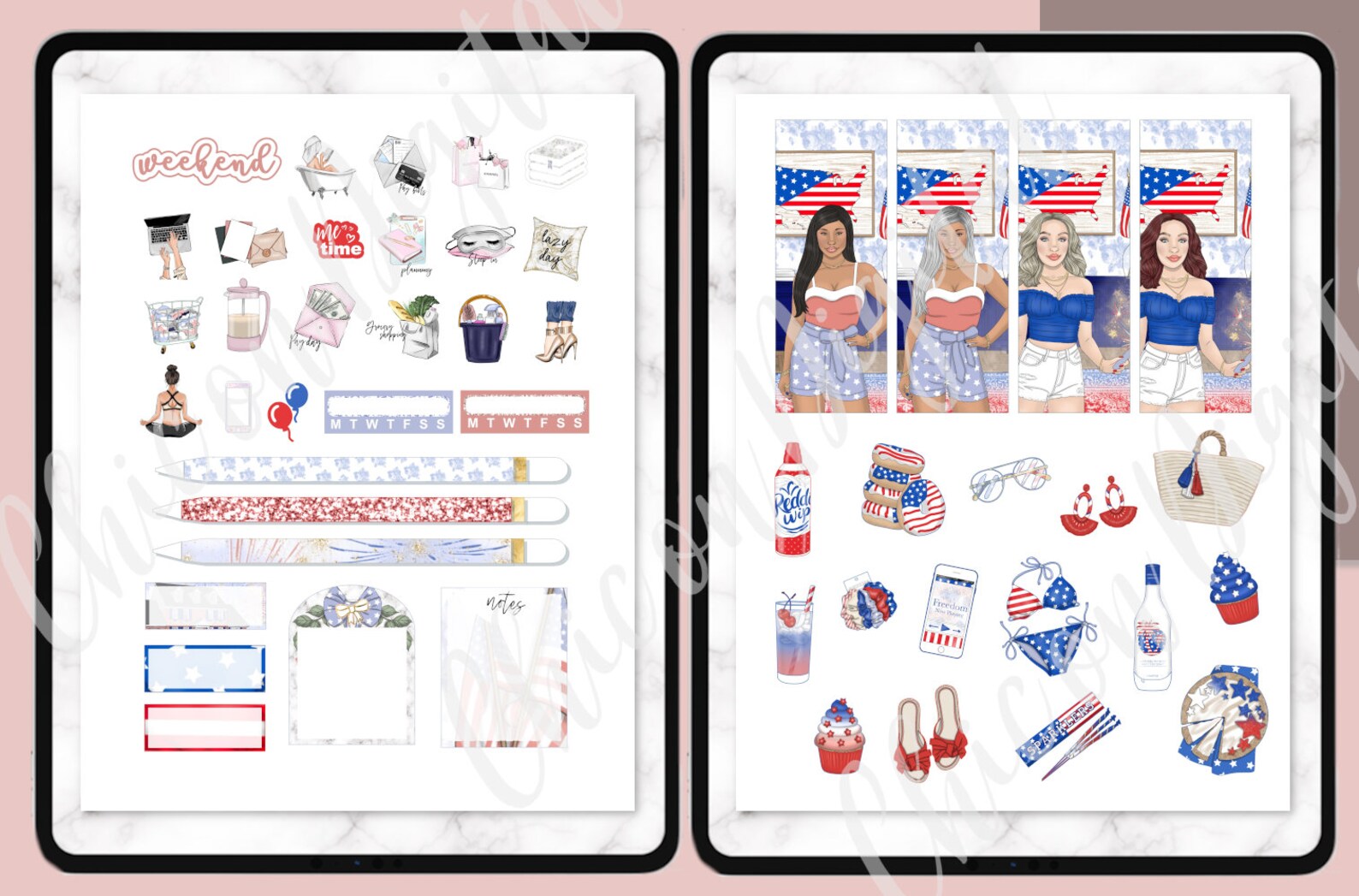 JULY 4th GOODNOTES STICKERS Independence Day Digital Planner - Etsy