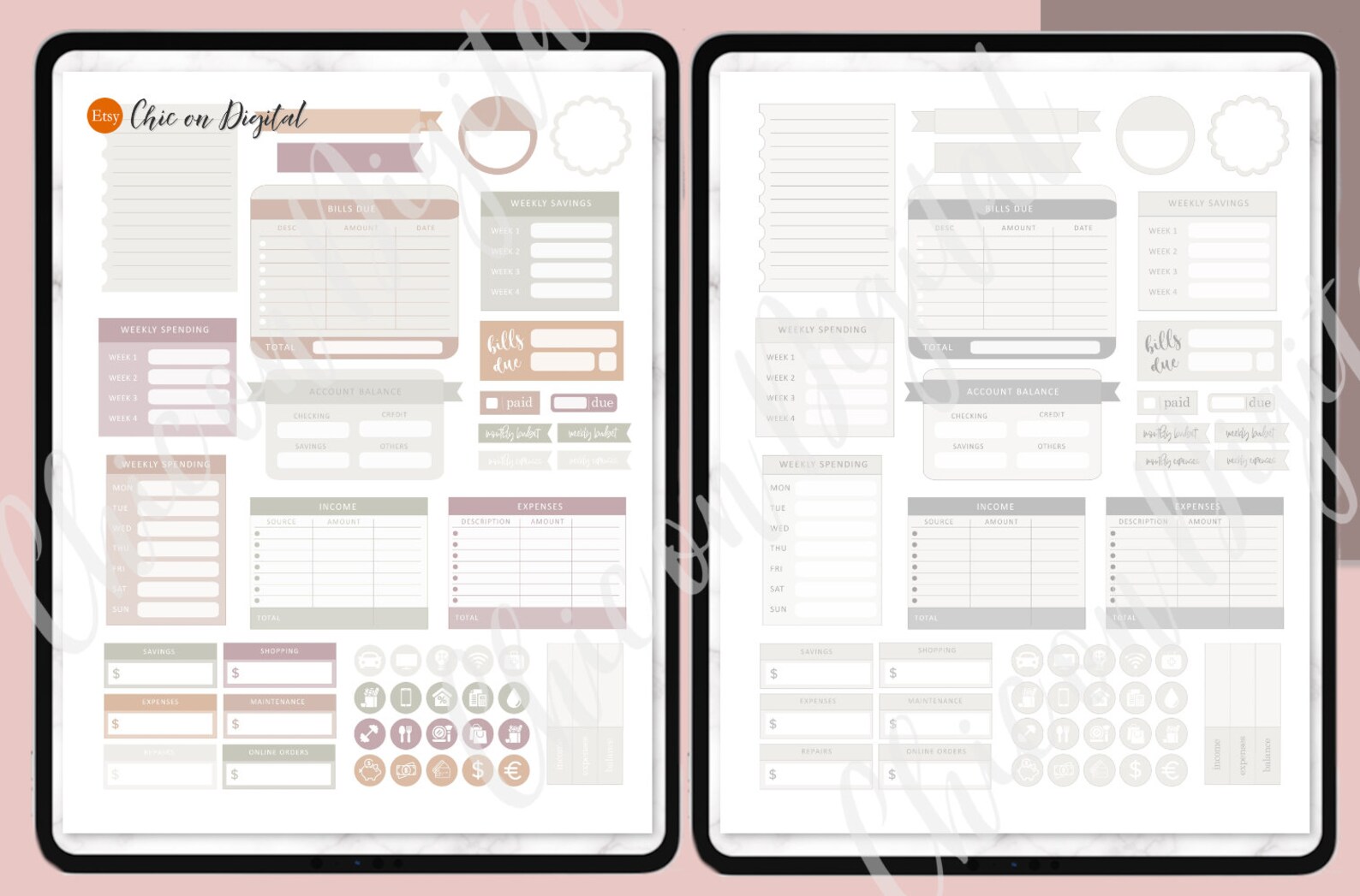 Digital Sticker Bundle for GOODNOTES Finance Digital Sticker - Etsy