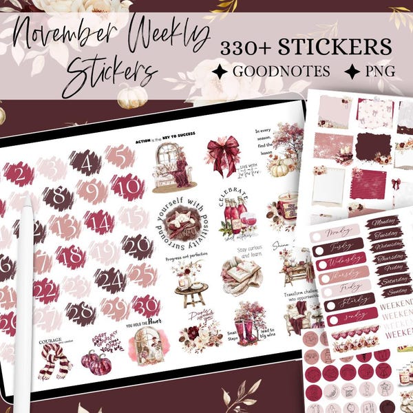 November Stickers Journal - Etsy