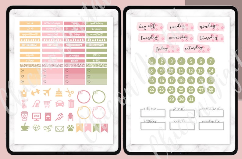 Cherry Blossom GOODNOTES Sticker Spring Flower Goodnotes - Etsy