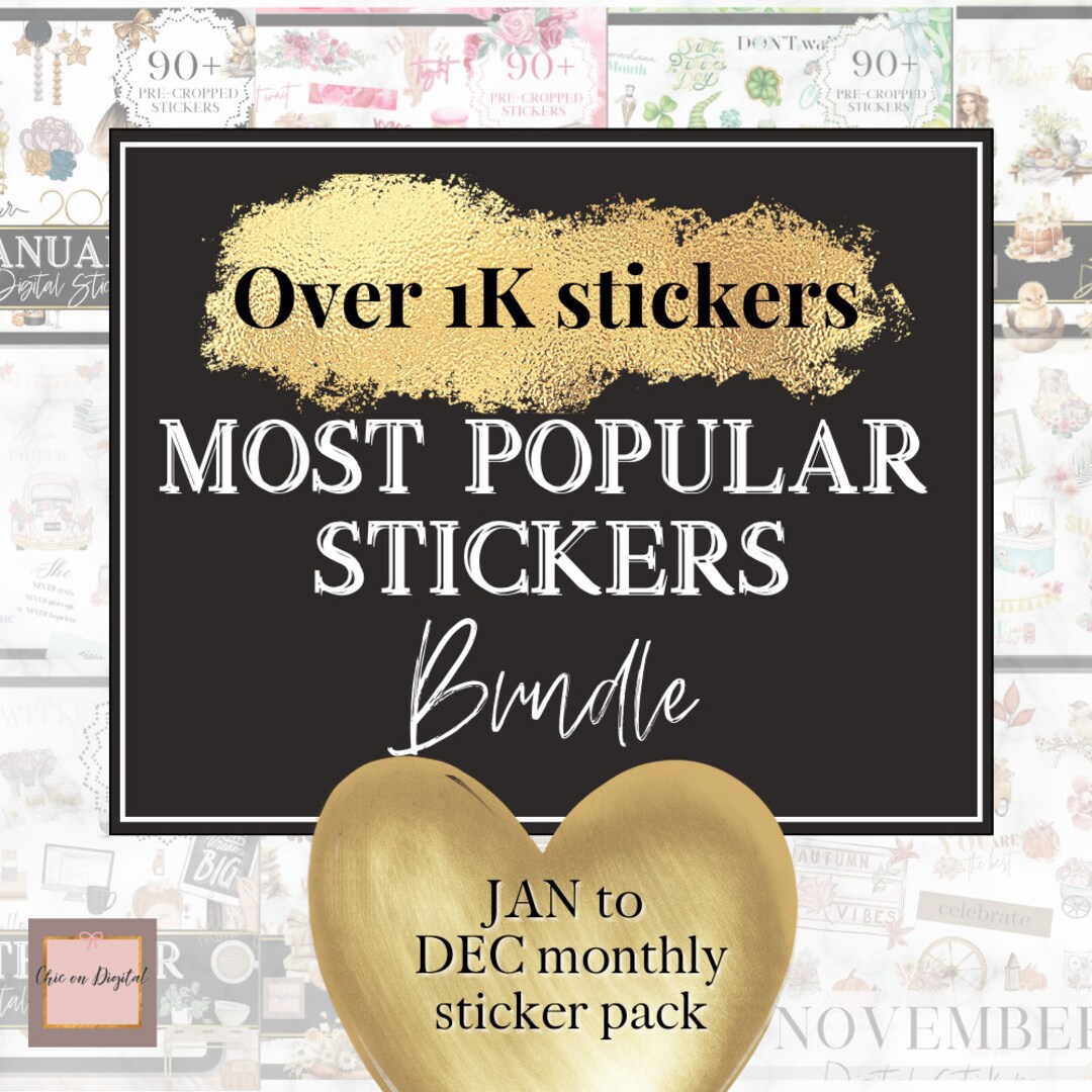 1000+ Digital Stickers Goodnotes Bundle, Whole Shope Bundle, All 12 ...
