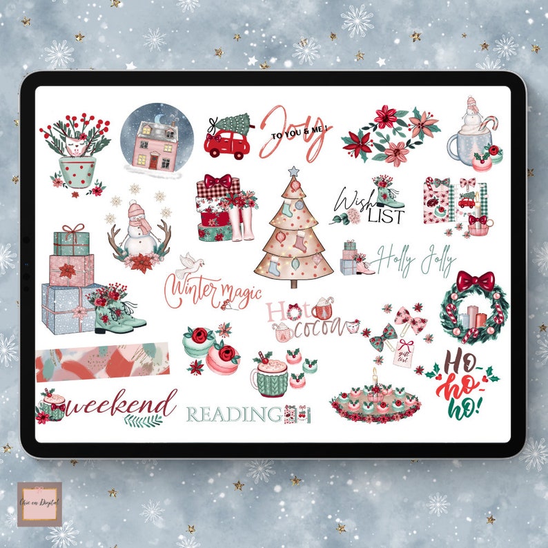 December DIGITAL PLANNER Stickers, Christmas Goodnotes Sticker, Sticker ...