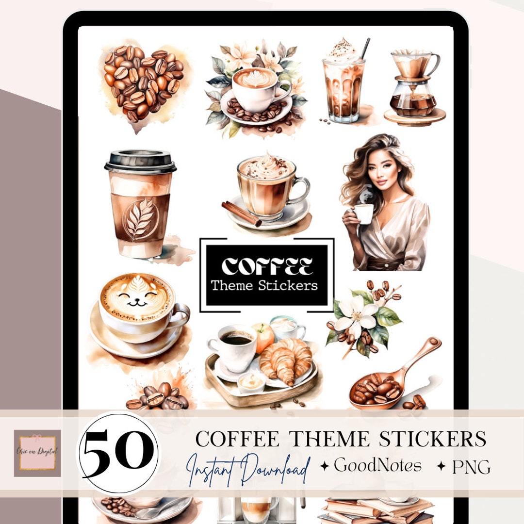 COFFEE Digital STICKERS, Goodnotes Sticker COFFEE Lover, Notability ...