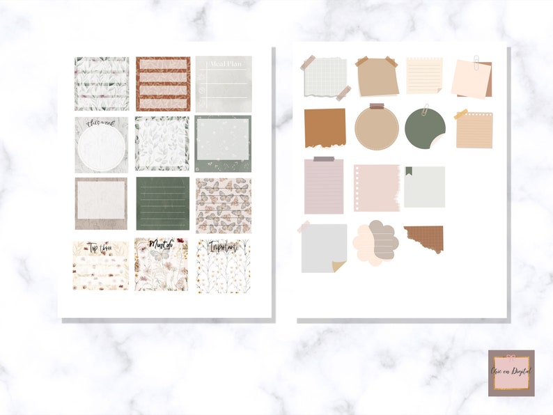 NEUTRAL BASIC Digital Stickers, Floral Goodnotes Stickers, Goodnotes ...