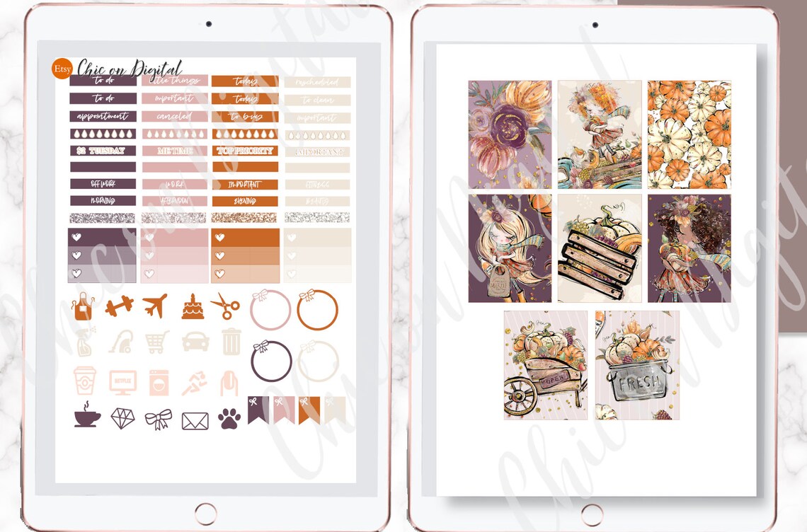 CUTE FALL GOODNOTES Stickers Digital Planner Stickers - Etsy